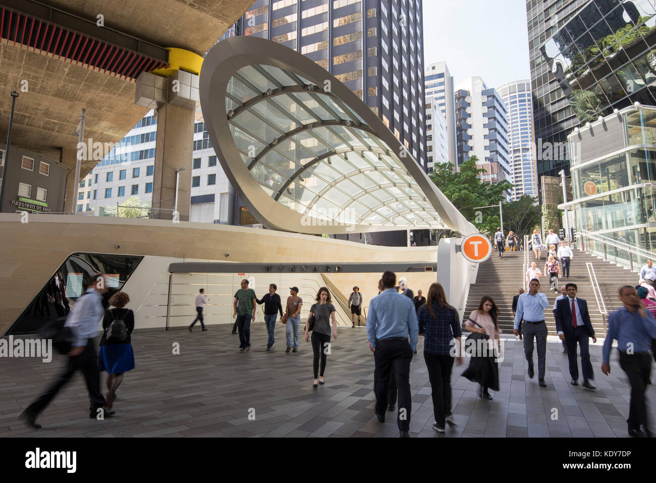 Entrance to the Wynyard walk at the Barangaroo end, Sydney, Australia ...