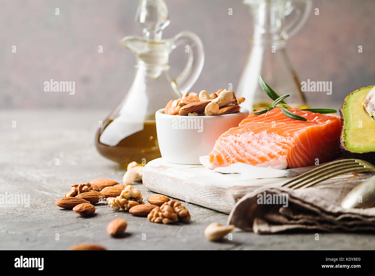 Healthy fats in nutrition Stock Photo - Alamy