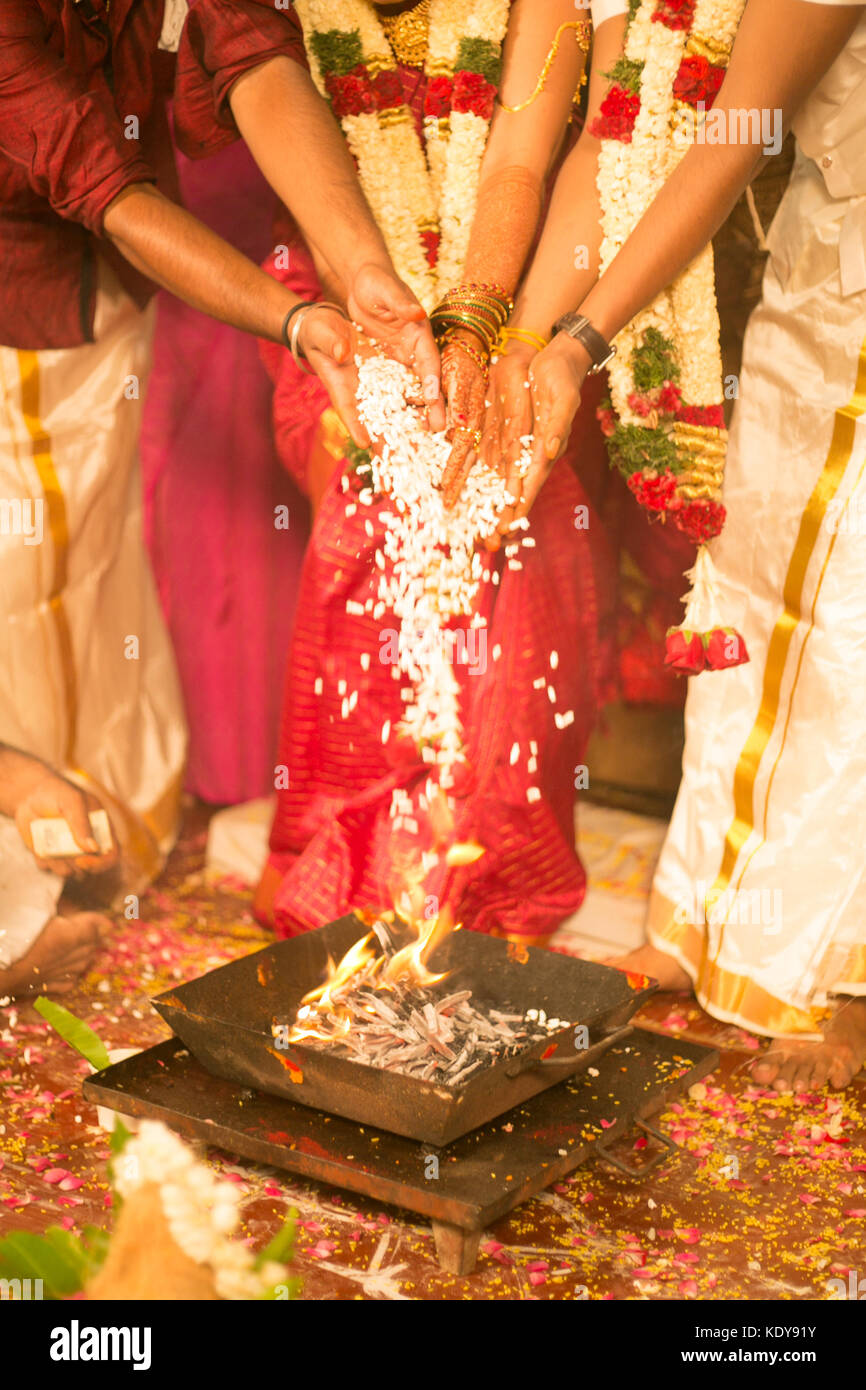 Indian wedding rituals, celebration of marriage in Indian style Stock ...