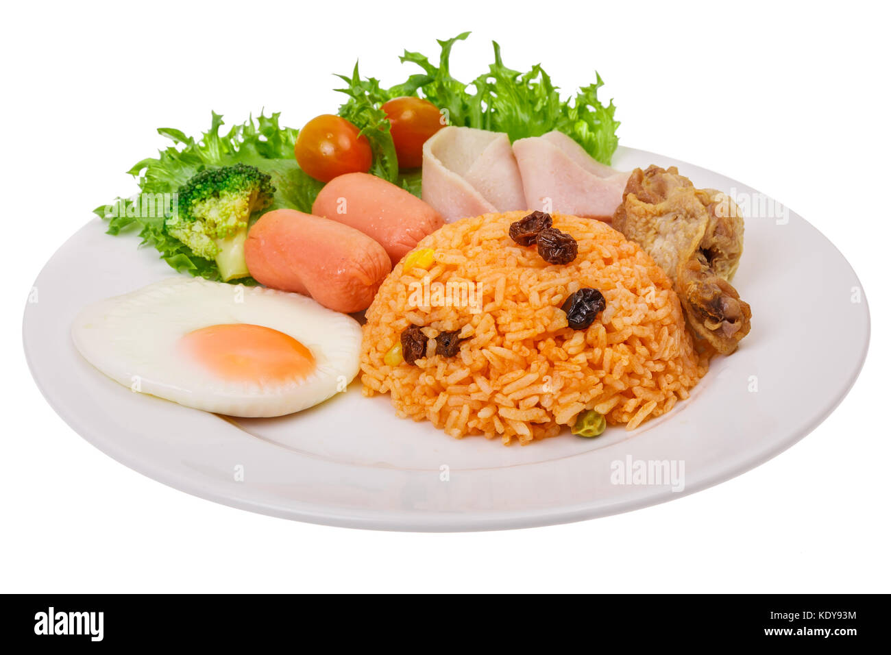 american style breakfast set fried rice Stock Photo - Alamy