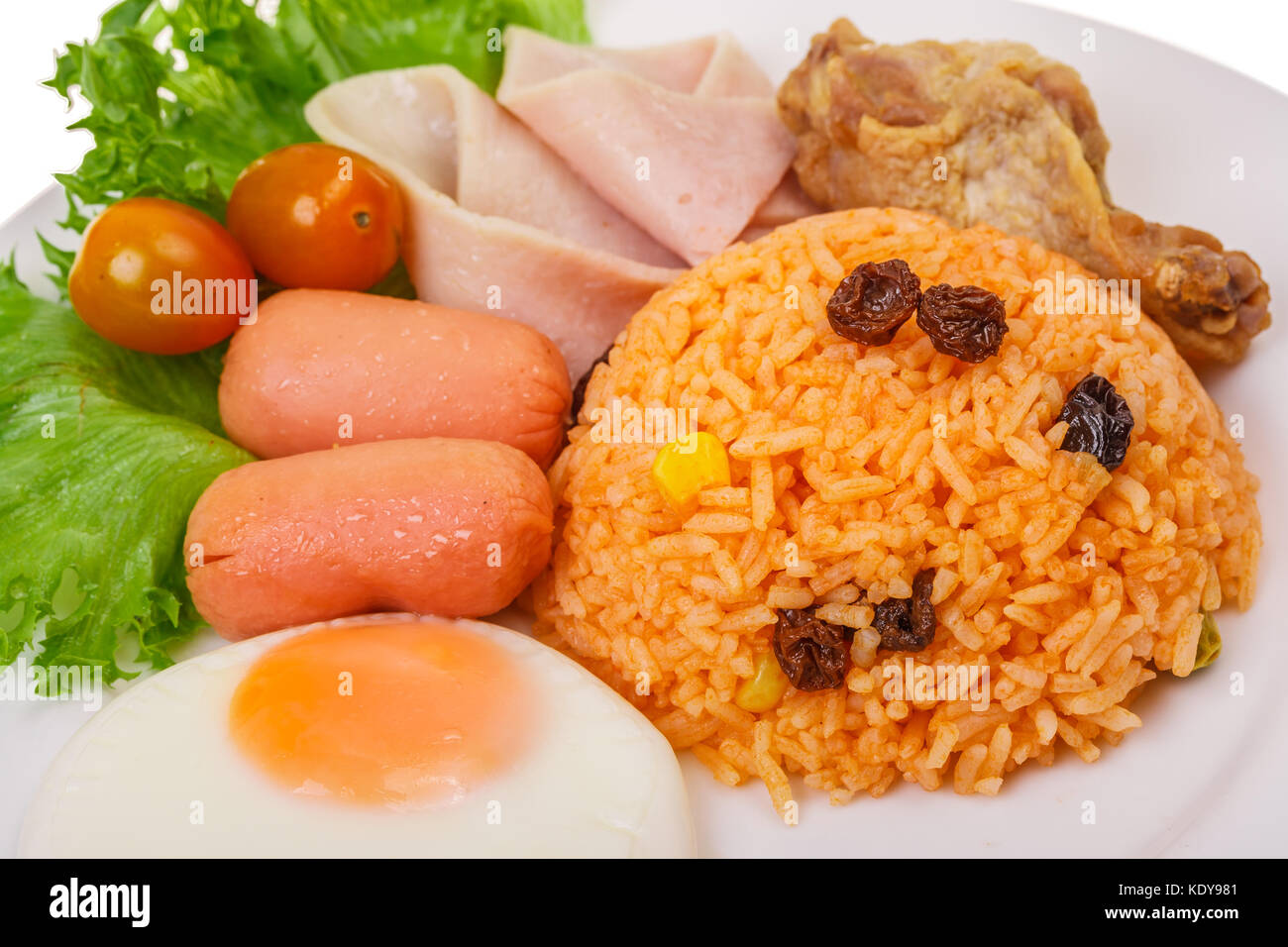 american style breakfast set fried rice Stock Photo - Alamy