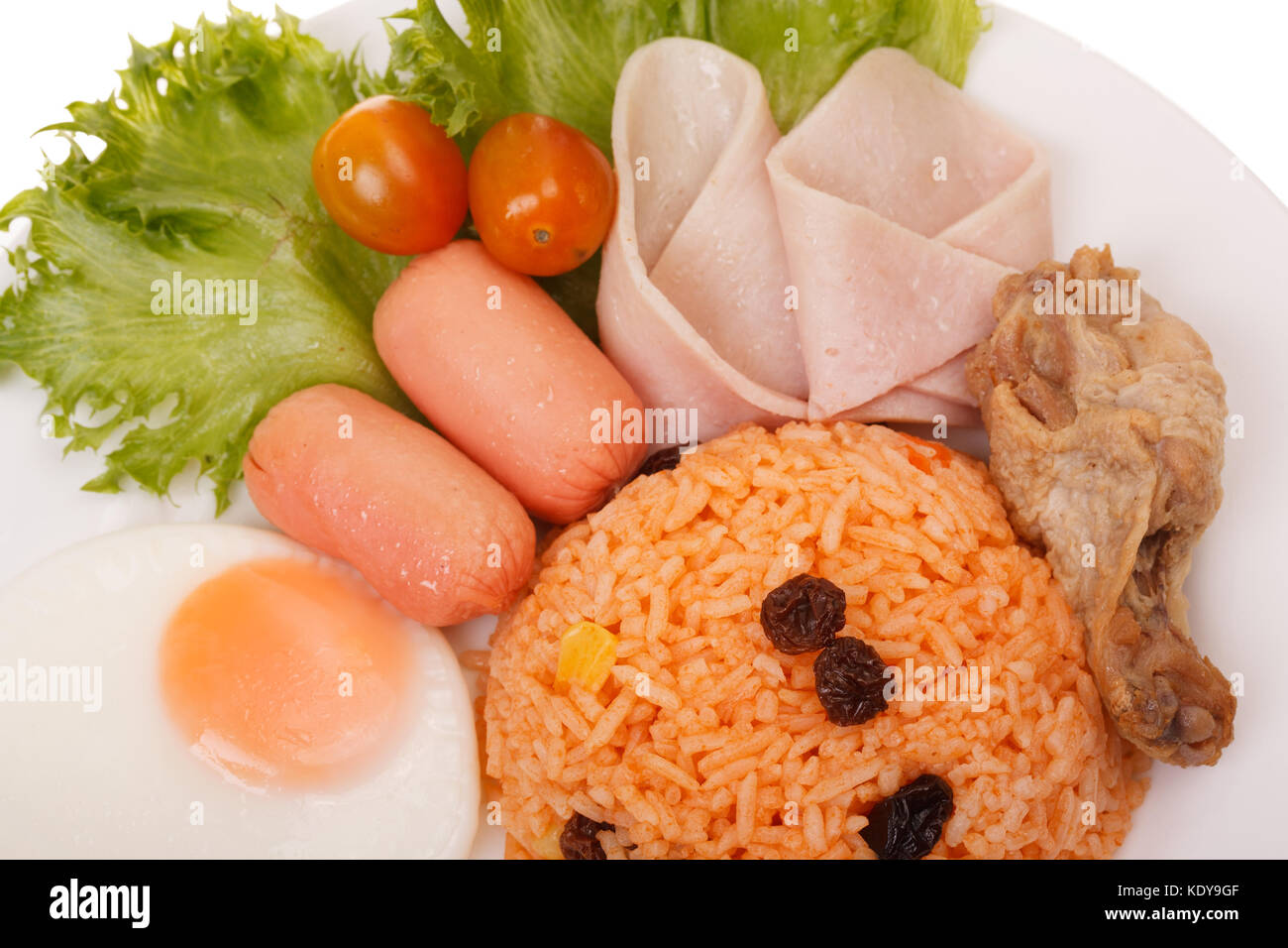 american style breakfast set fried rice Stock Photo - Alamy