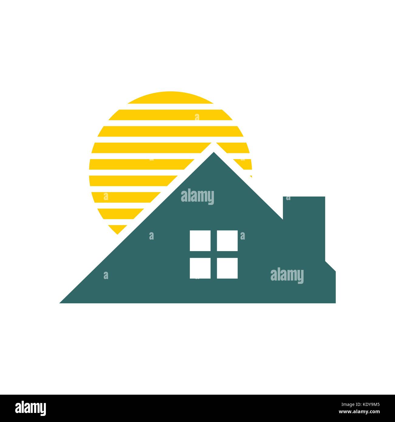 Sunset city roof Stock Vector Images - Alamy