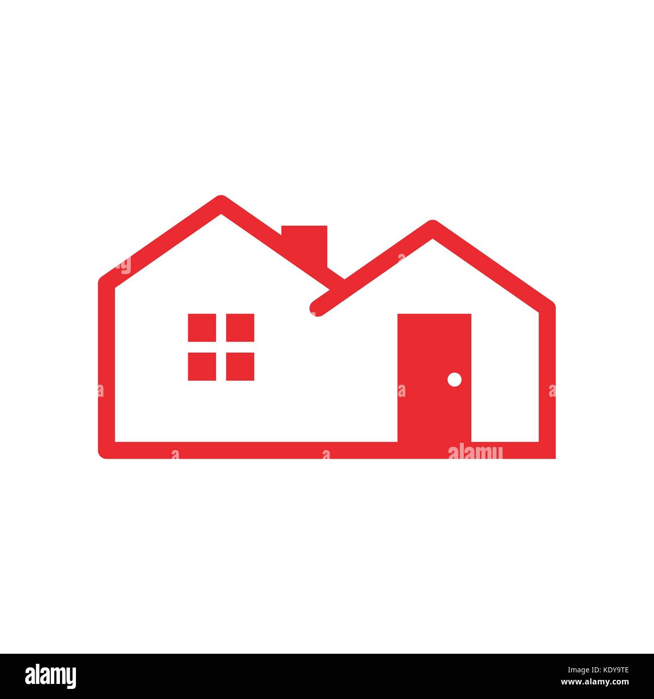 Simple house logo red real Stock Vector Images - Alamy