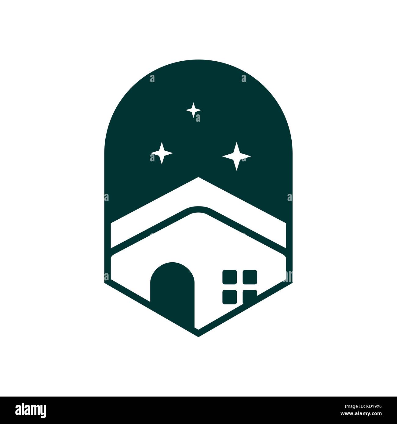 Modern house night exterior Cut Out Stock Images & Pictures - Alamy