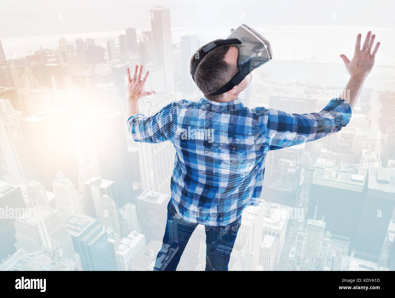 Top view of gamer playing VR games Stock Photo - Alamy