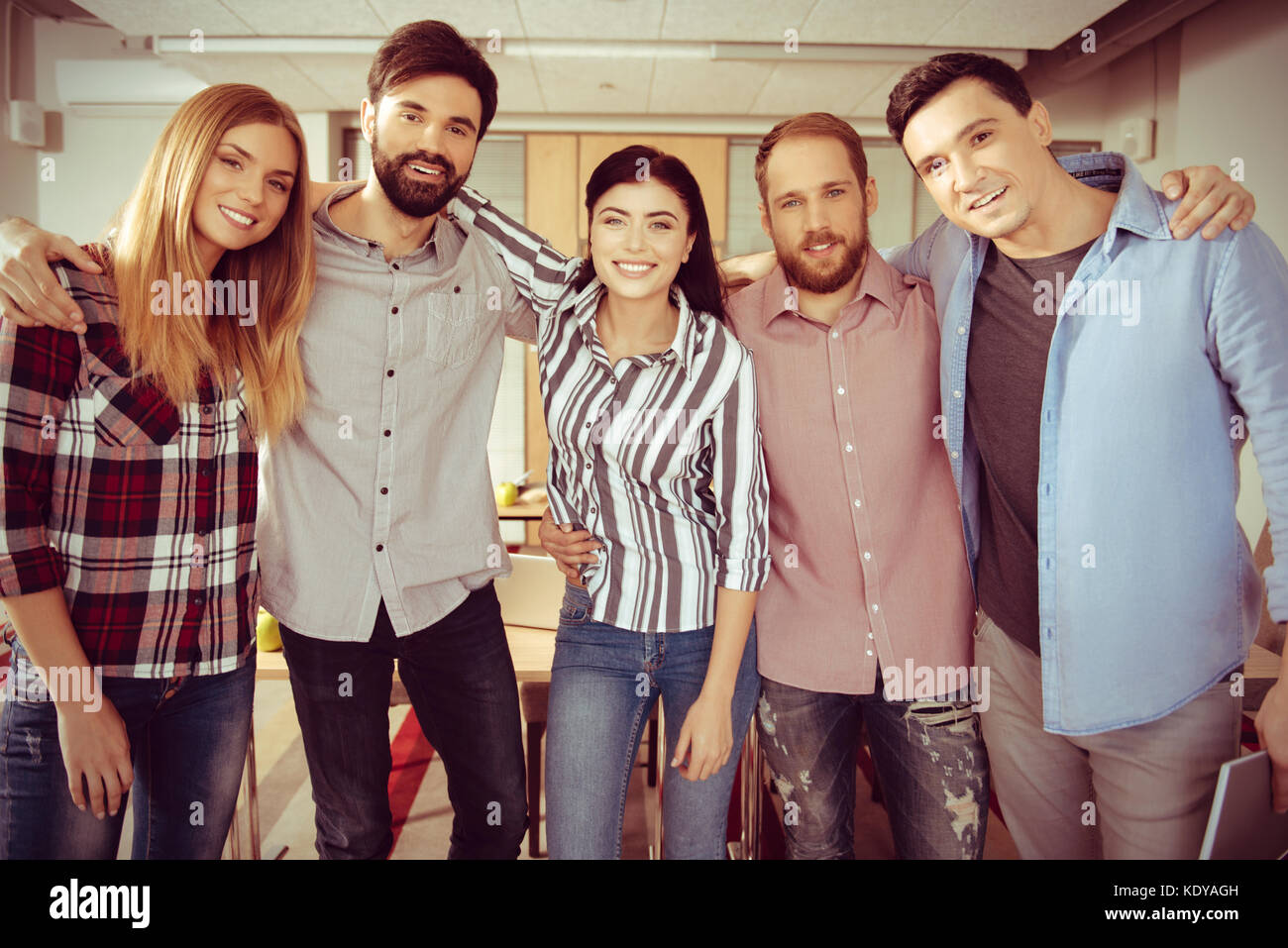 Smart professional team standing together Stock Photo - Alamy