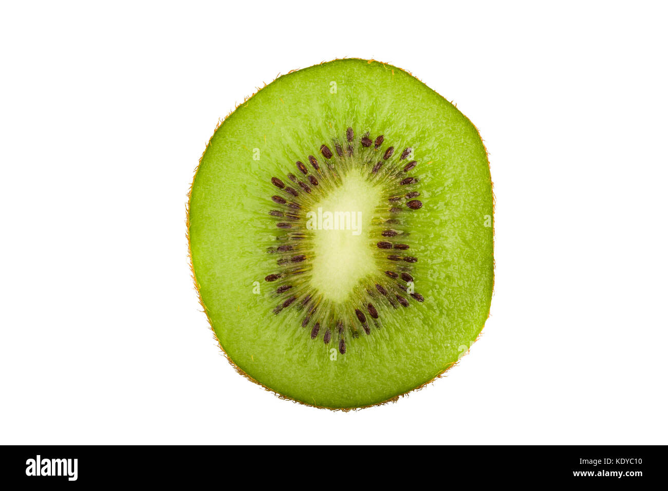 cross section of ripe kiwi isolated on white background Stock Photo - Alamy