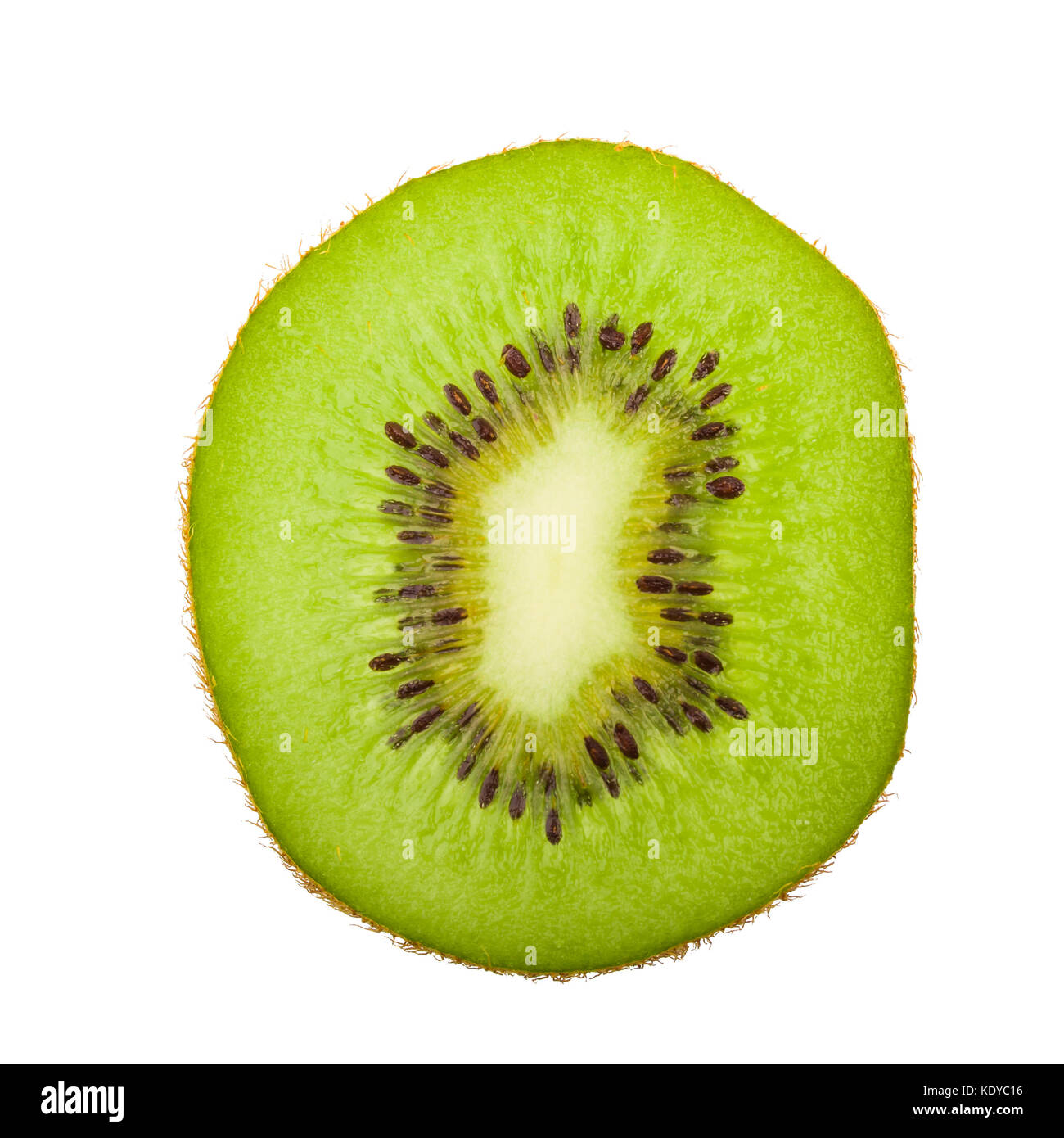cross section of ripe kiwi isolated on white background Stock Photo - Alamy