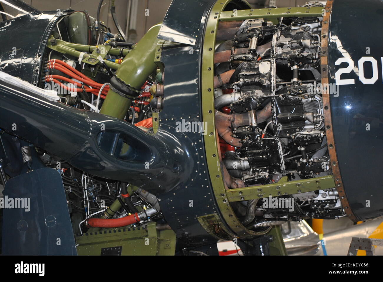 close up of the IWM Duxford fighter collection Bearcat Pratt & Whitney ...