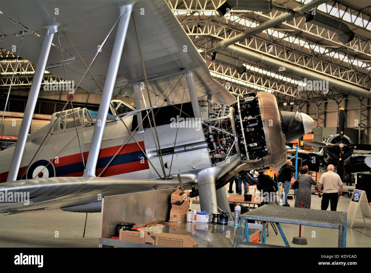 Gloster Gladiator bi plane fighter, Undergoing engine maintenance at ...