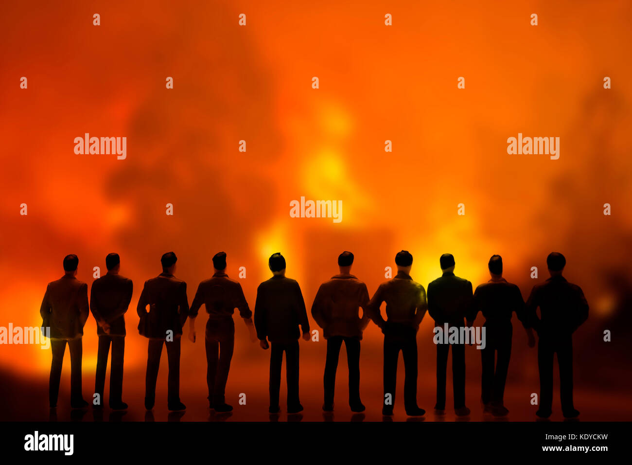 Fire Silhouette People