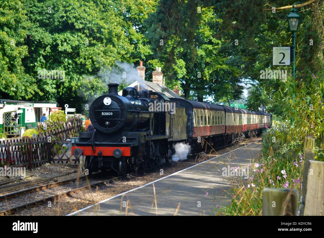 53809 7F 2-8-0 steam locomotive on the north Norfolk railway, Poppy ...
