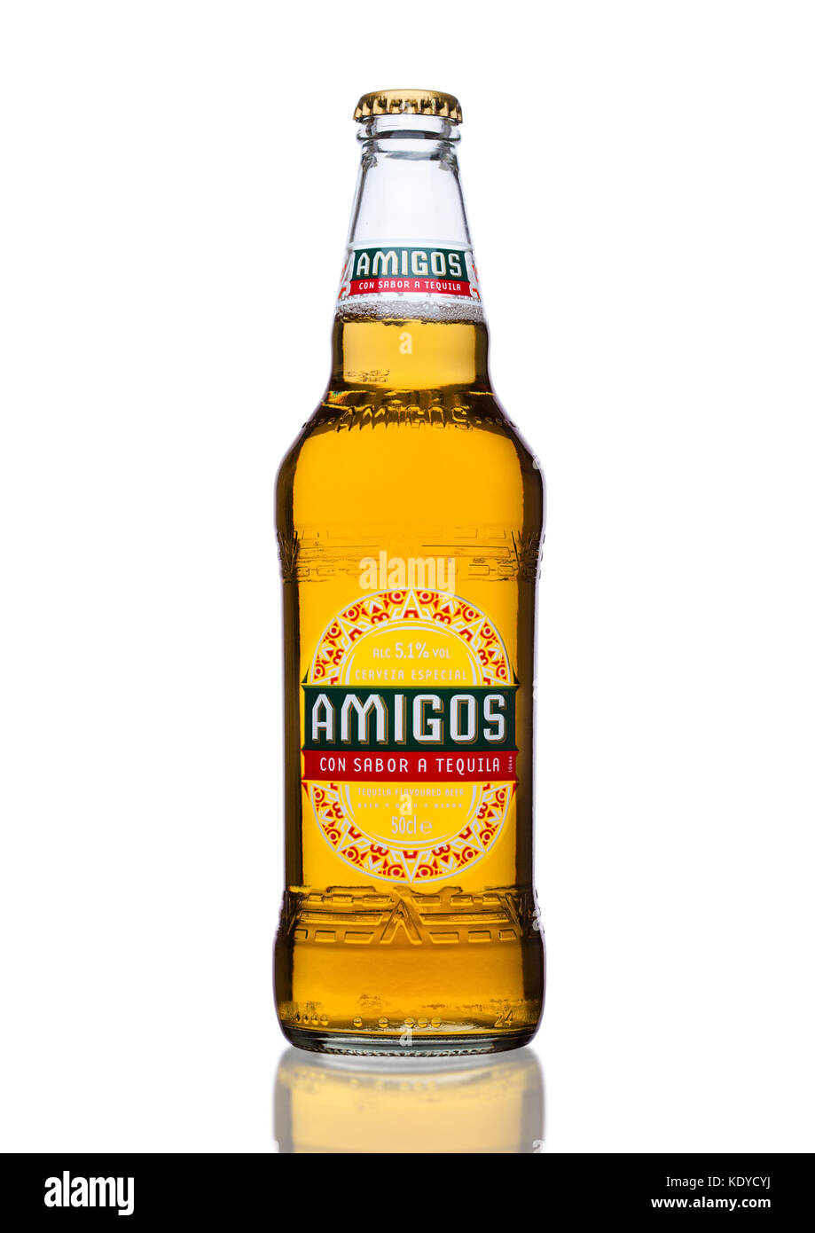 LONDON, UNITED KINGDOM - MARCH 23, 2017: Bottle of Amigos Tequila ...