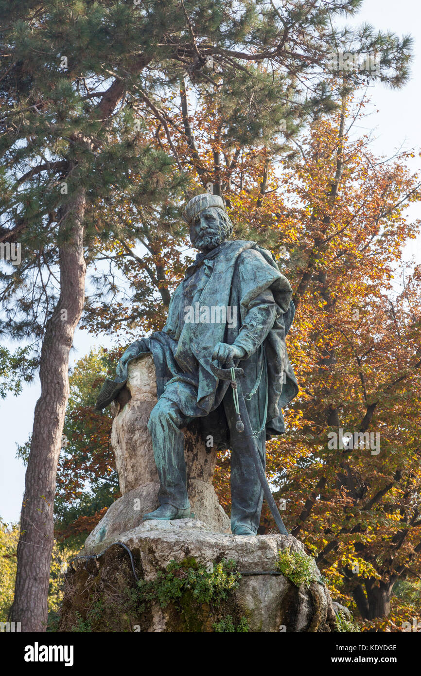 Giuseppe Garibaldi statue in Viale Garibaldi, Venice, Italy at the head ...