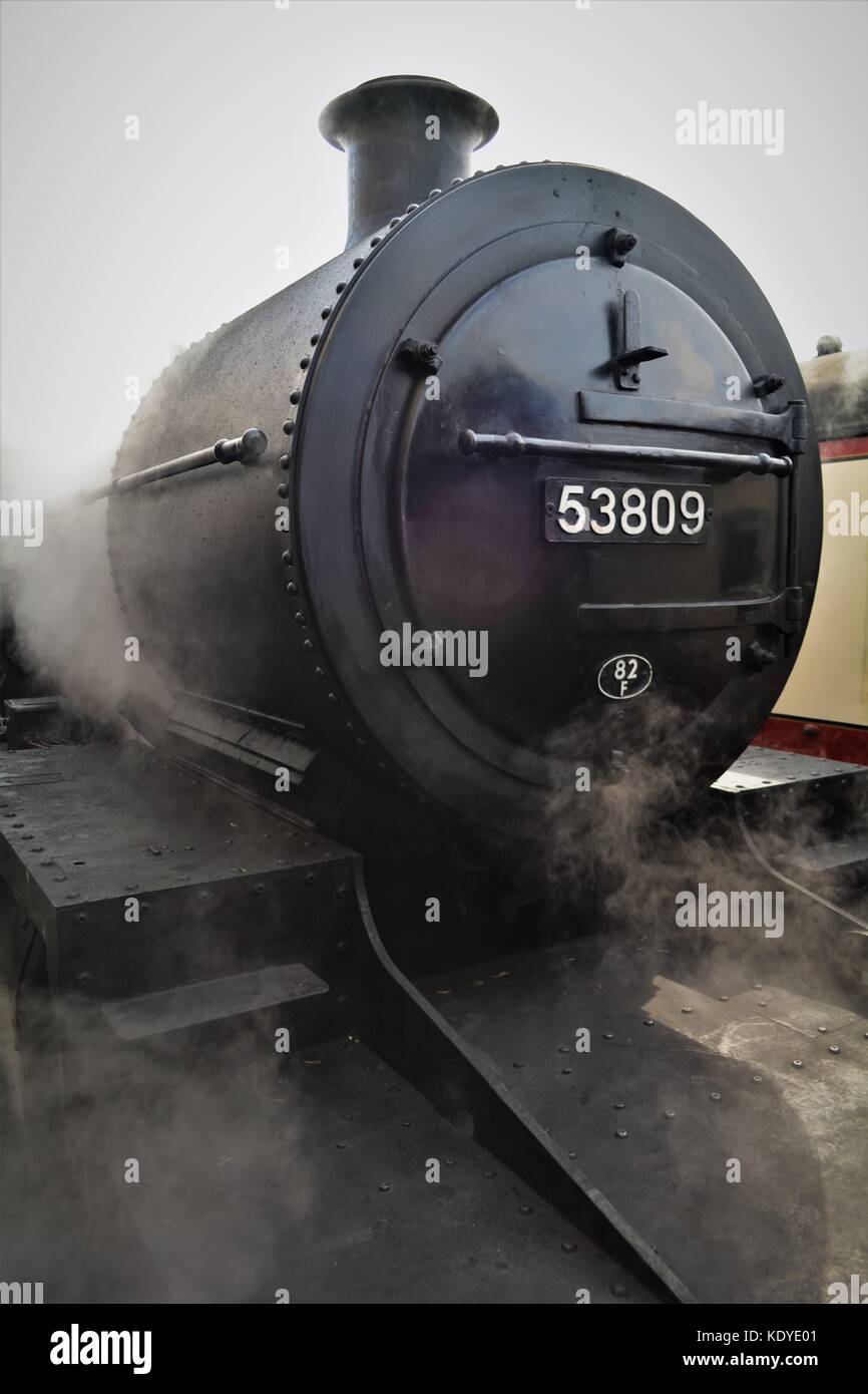 53809 7F historic steam train at holt station on the North Norfolk ...