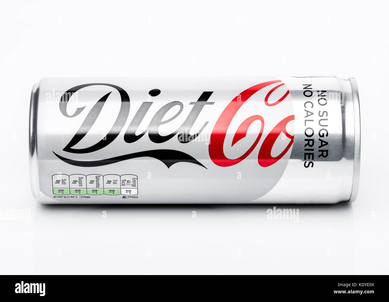 LONDON, UK - JUNE 9, 2017: Aluminium can of Diet Coke soft drink on ...