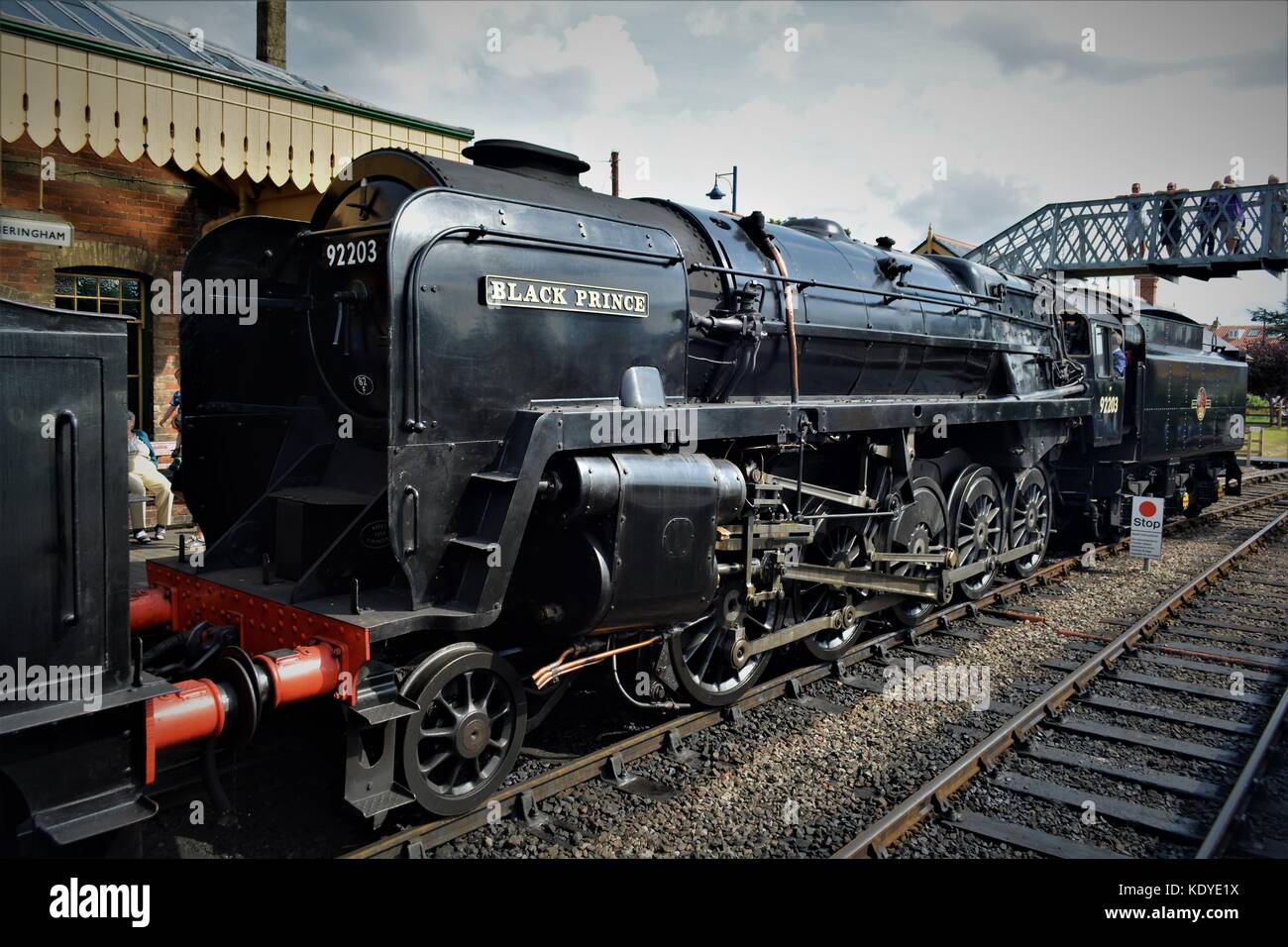 BR loco 9F Black Prince classic train Stock Photo - Alamy