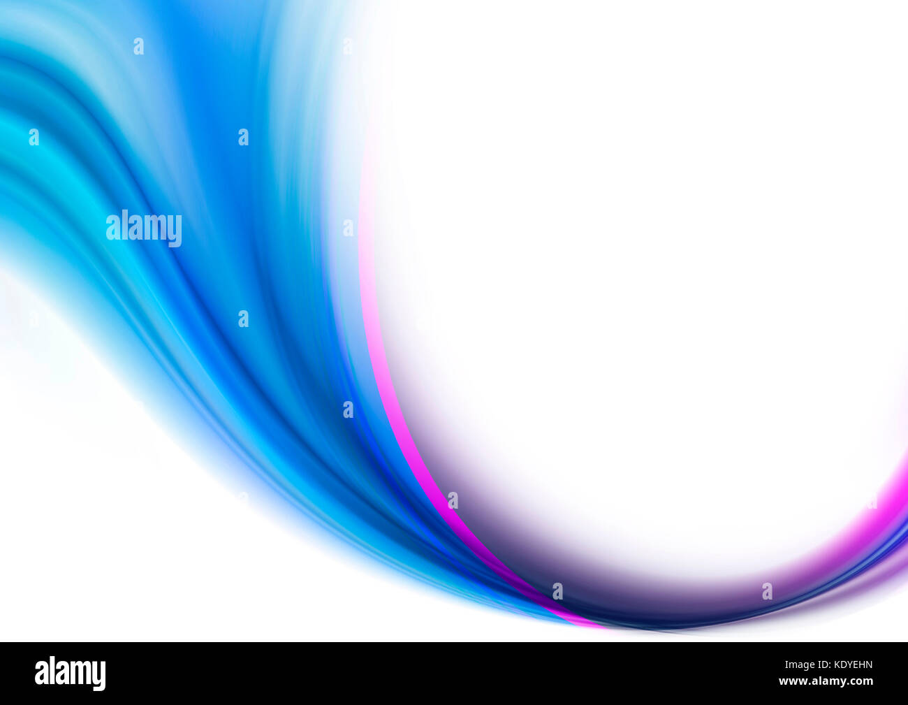 Abstract white background with curved rays blue shades,converge into a ...