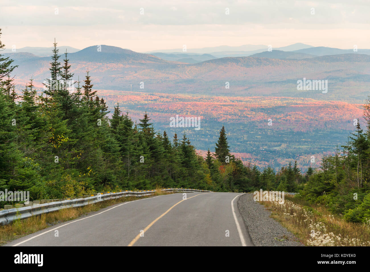 Panorama aerial view from Megantic Mount in the Eastern Townships ...