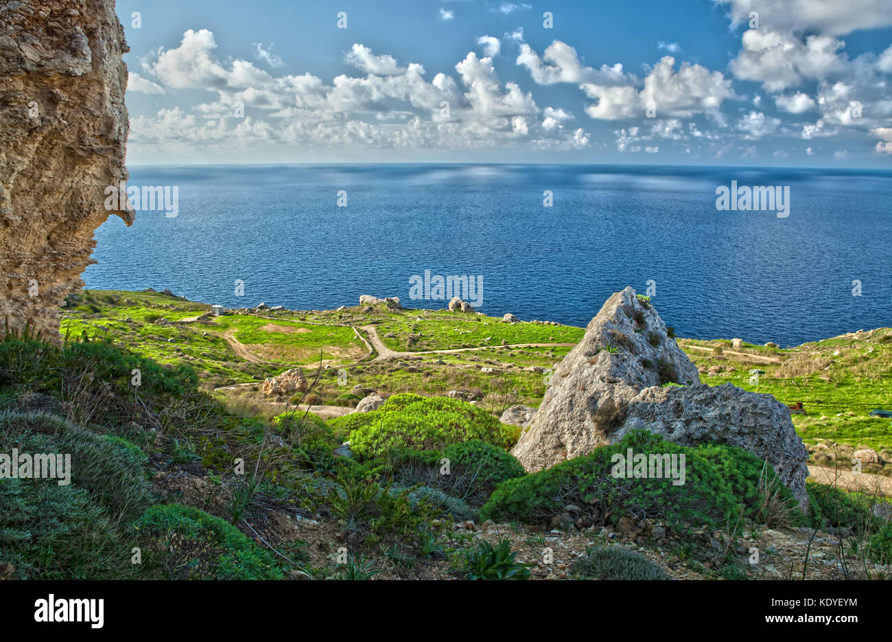 Beautiful landscape and scenery as seen from the heights of Bahrija ...