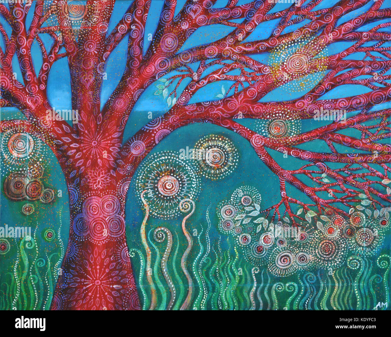 Red Tree of Life Stock Photo - Alamy