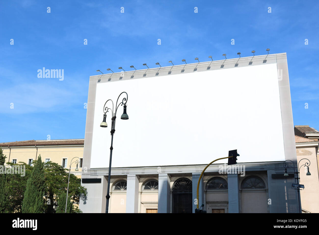Blank white billboard. Rome, Italy Stock Photo - Alamy