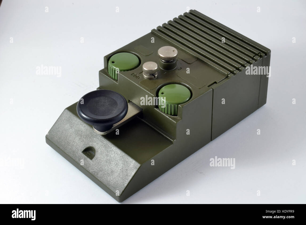 Old army telegraph device used for transmission of coded text messages ...