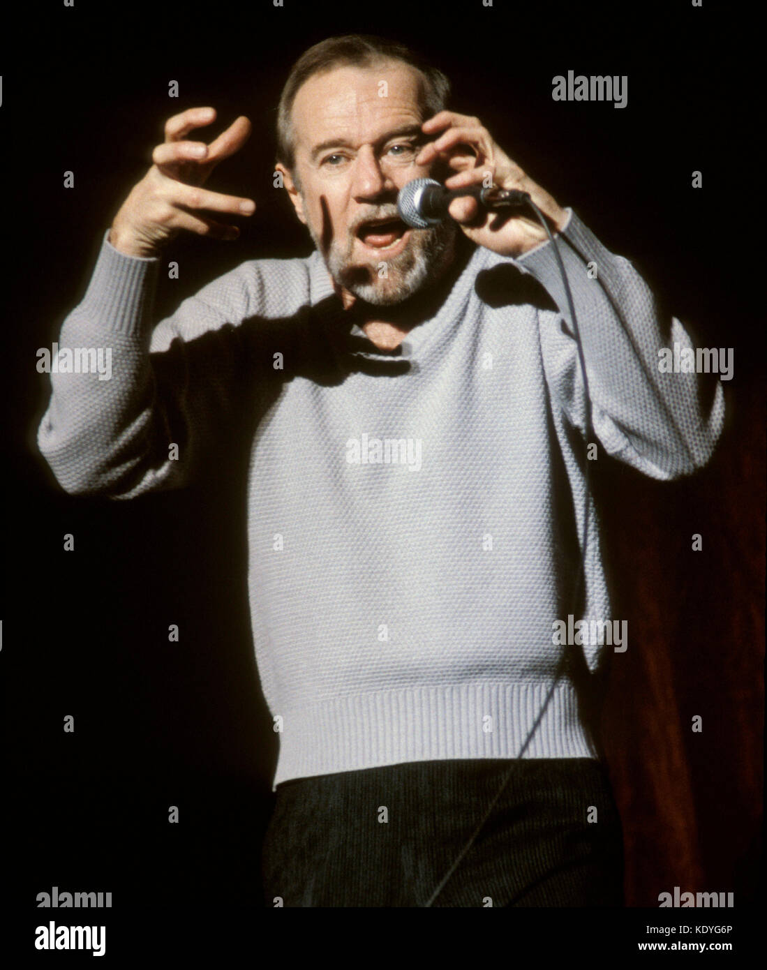Comedian, actor and author George Carlin is shown during his stand up comedy routine during a ...