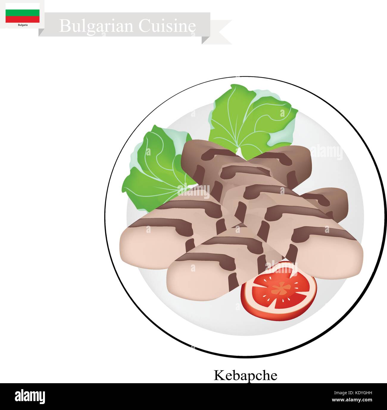 Bulgarian Cuisine, Illustration of Kebapche or Traditional Roasted Meat ...