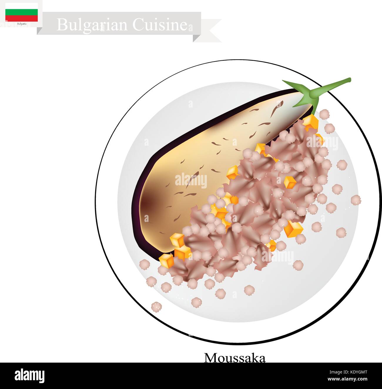 Bulgarian Cuisine, Moussaka or Traditional Sliced Eggplant Baked in A ...