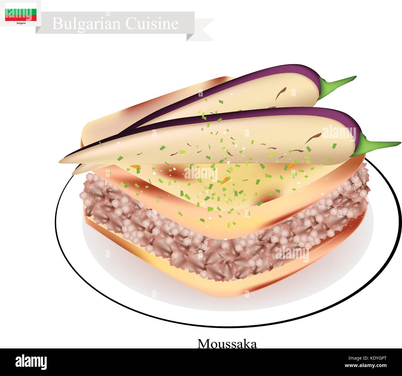 Bulgarian Cuisine, Moussaka or Traditional Sliced Eggplant Baked in A ...