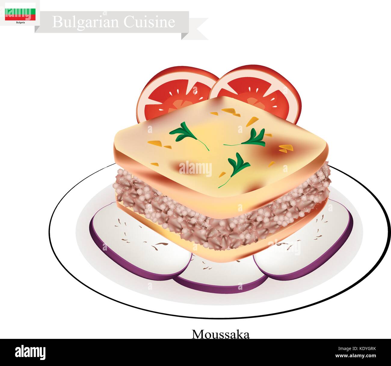 Bulgarian Cuisine, Moussaka or Traditional Sliced Eggplant Baked in A ...