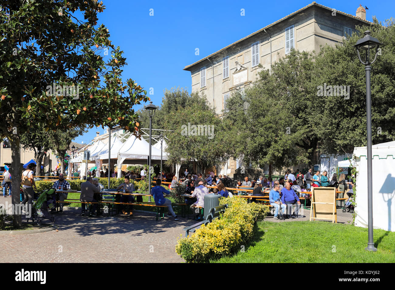 MANZIANA, LAZIO, ITALY - OCTOBER 14, 2017: People celebrating in ...