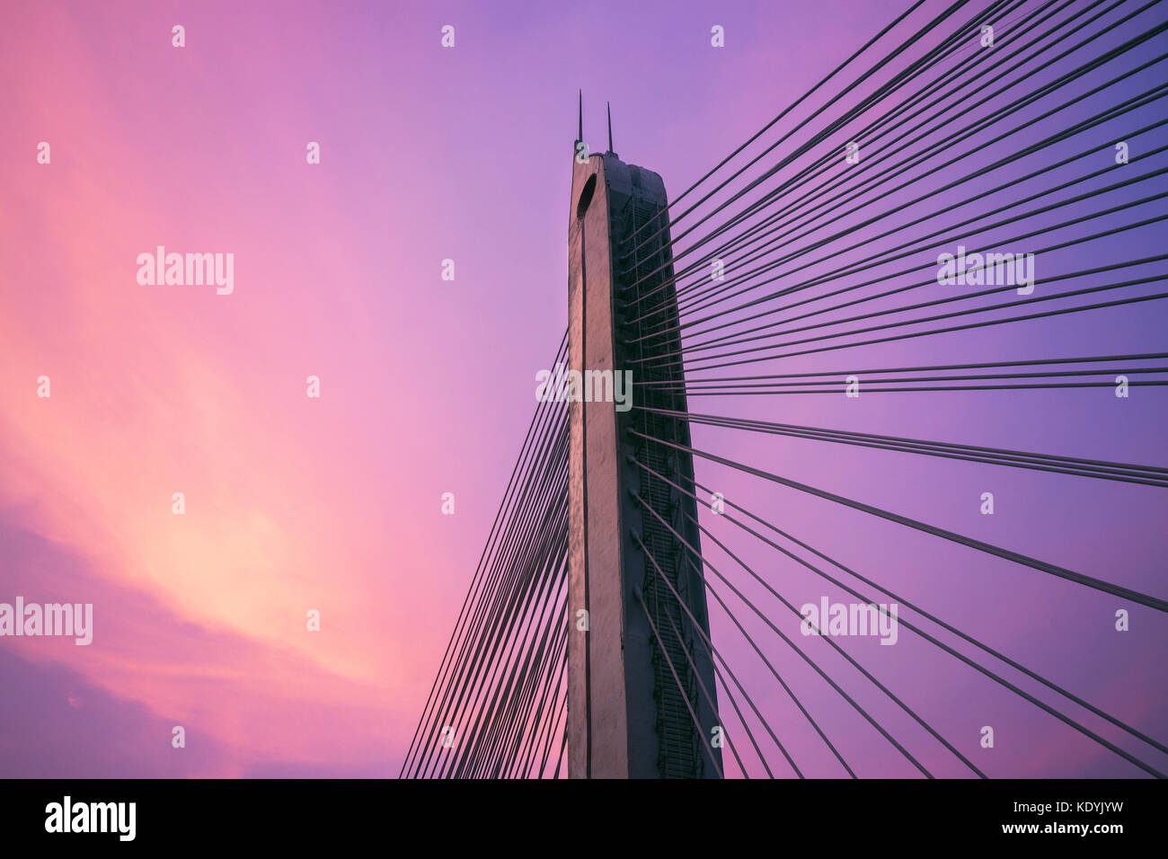 Sunset with bridge Stock Photo - Alamy