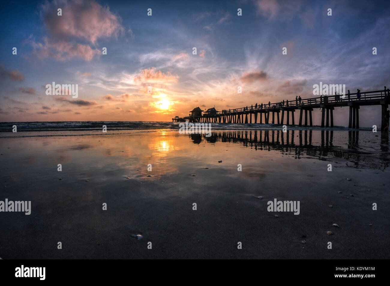 Beautiful sunset at naples pier hi-res stock photography and images - Alamy