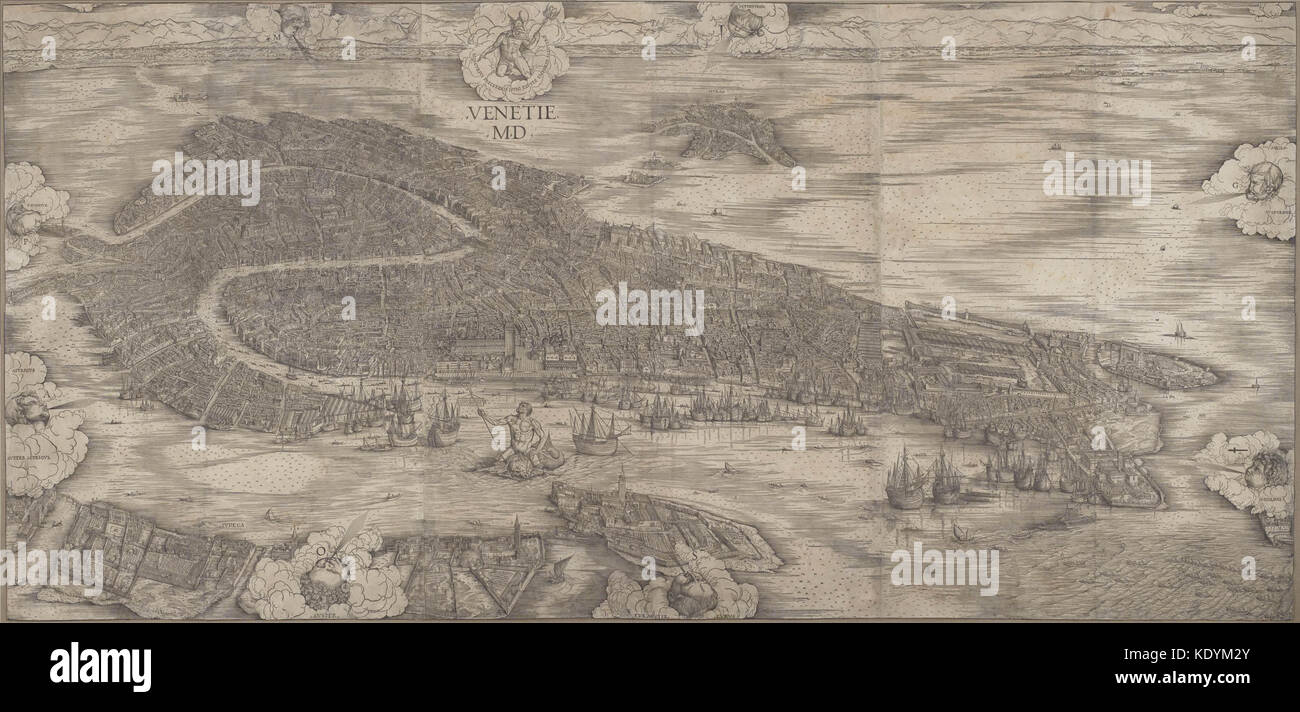 Photo of Jacopo de' Barbari's woodcut, the Map of Venice, 1500 Stock ...