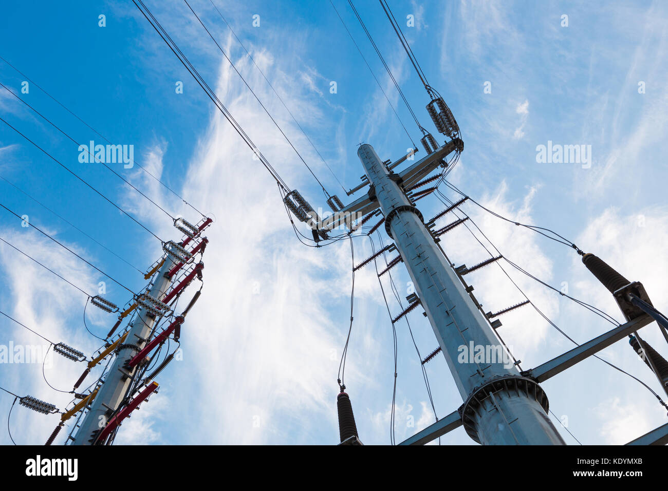 High voltage post or High voltage tower Stock Photo - Alamy