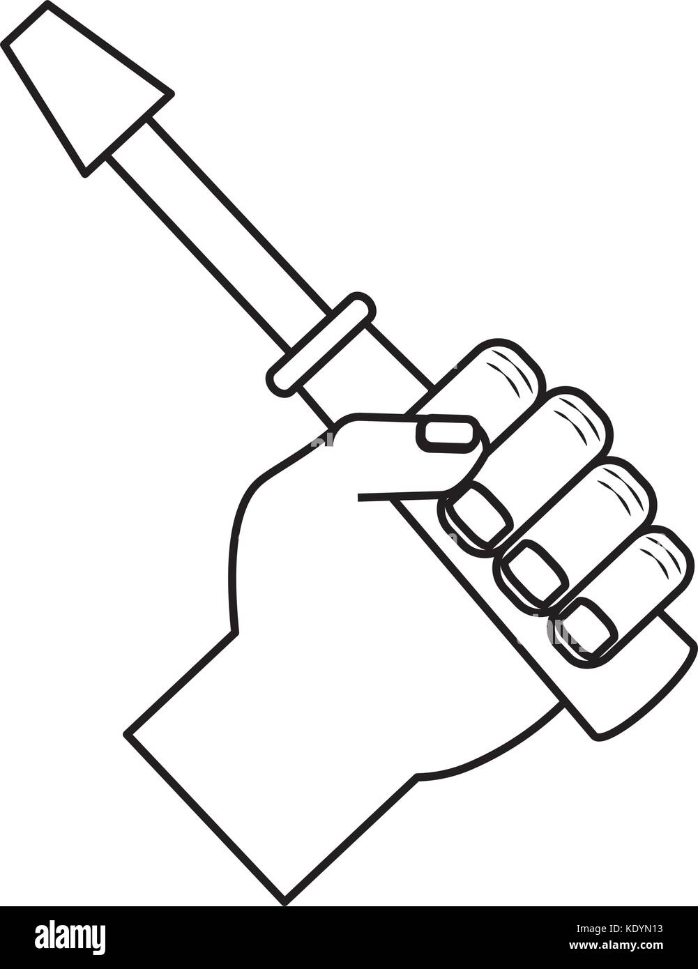 hand with screwdriver vector illustration Stock Vector Image & Art - Alamy