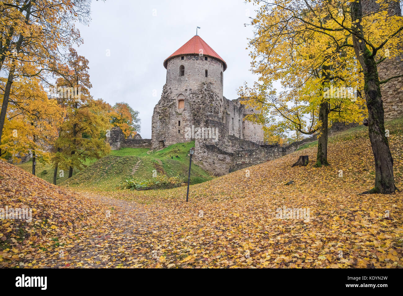Old town, city, castle park in Cesis, Latvia. 2017 Stock Photo - Alamy