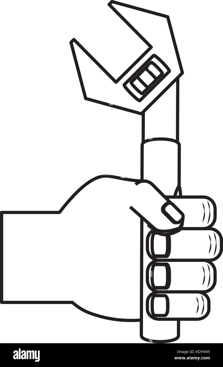 hand with wrench vector illustration Stock Vector Image & Art - Alamy