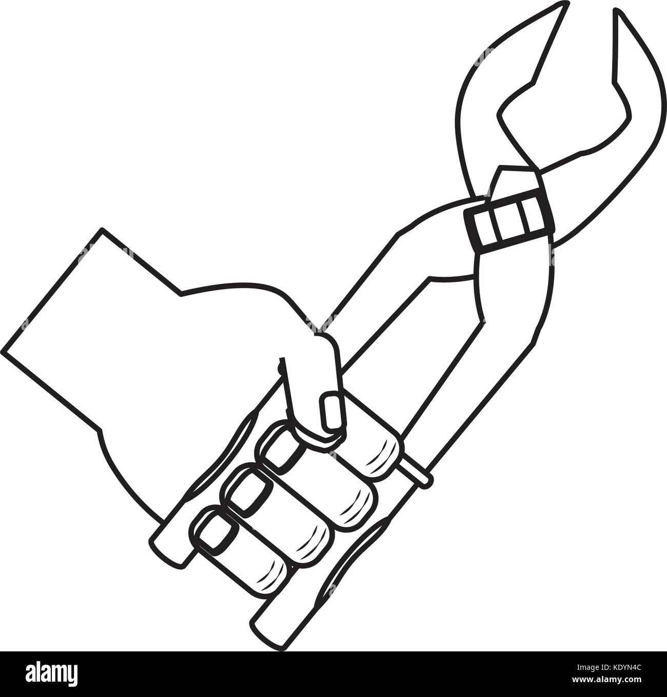 hand with wrench vector illustration Stock Vector Image & Art - Alamy