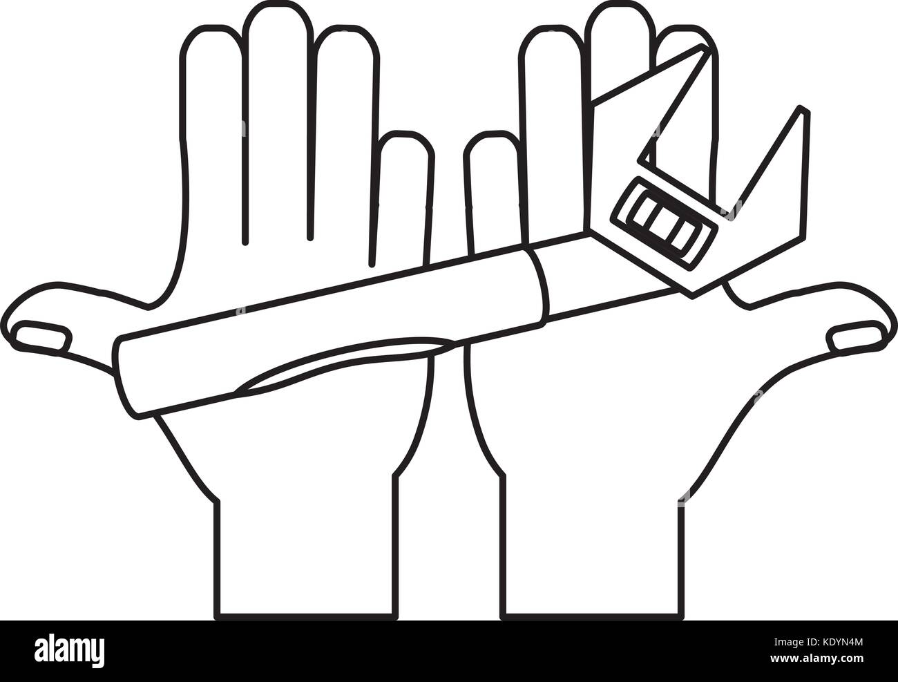 hand with wrench vector illustration Stock Vector Image & Art - Alamy