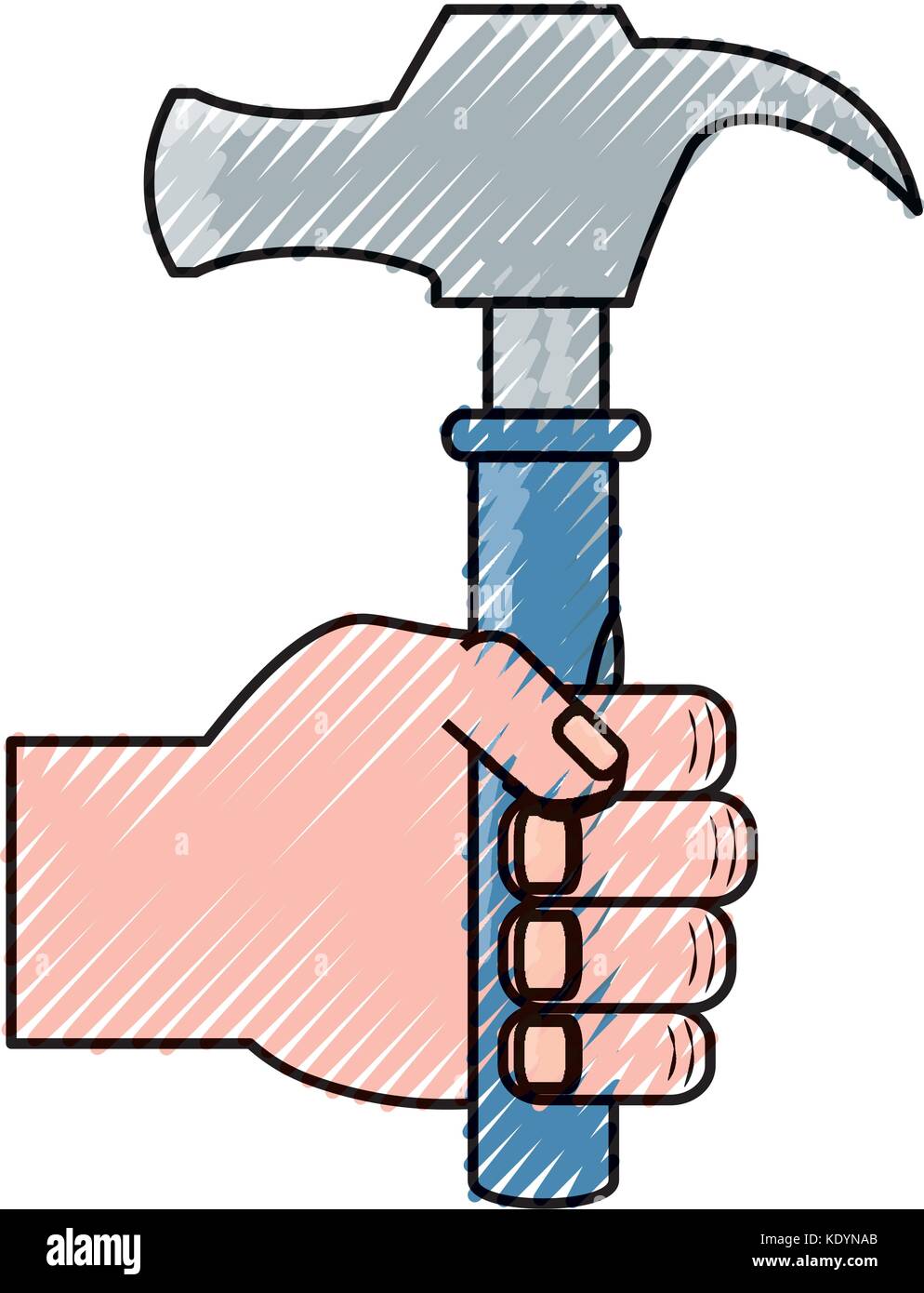 hand with hammer vector illustration Stock Vector Image & Art - Alamy