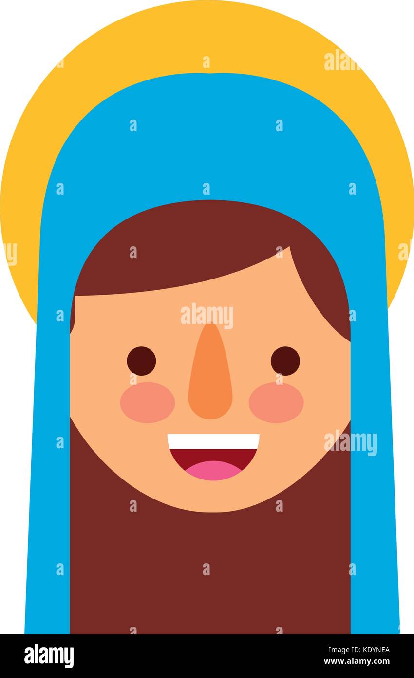 blessed holy virgin mary christmas celebration icon Stock Vector Image ...