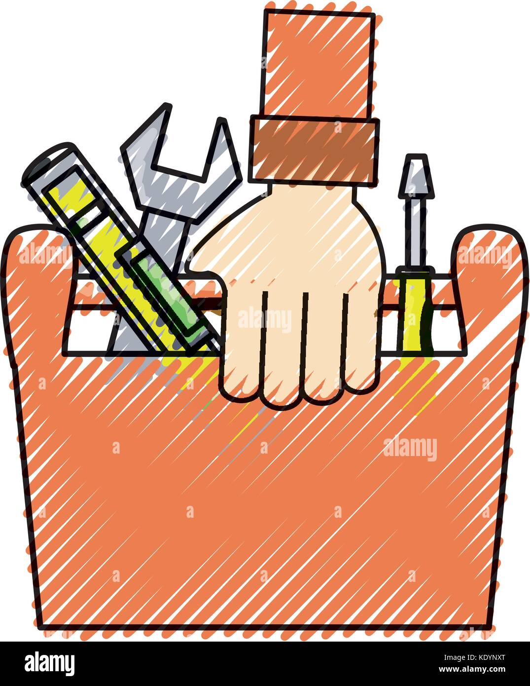 hand with tool box vector illustration Stock Vector Image & Art - Alamy