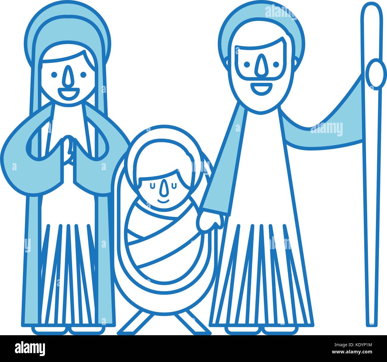 christmas nativity scene holy family jesus mary and joseph Stock Vector ...