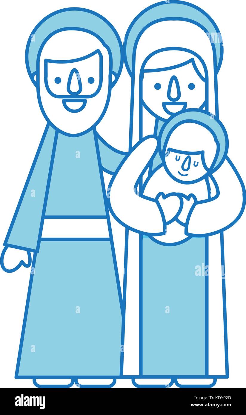 nativity scene of joseph and mary holding baby jesus Stock Vector Image ...