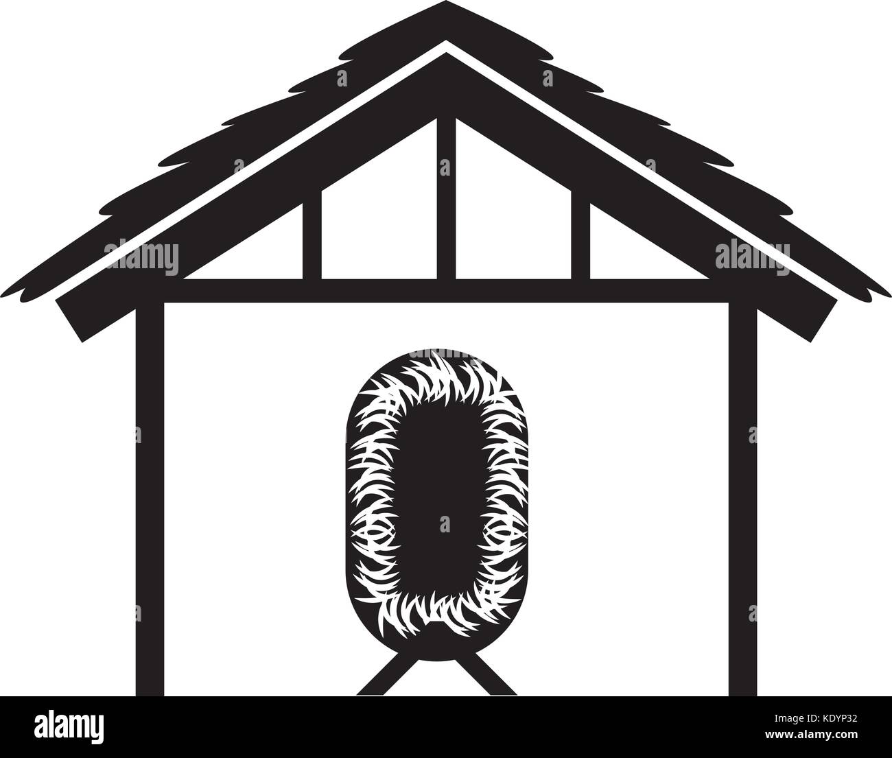 wooden hut house and crib manger design image Stock Vector Image & Art ...