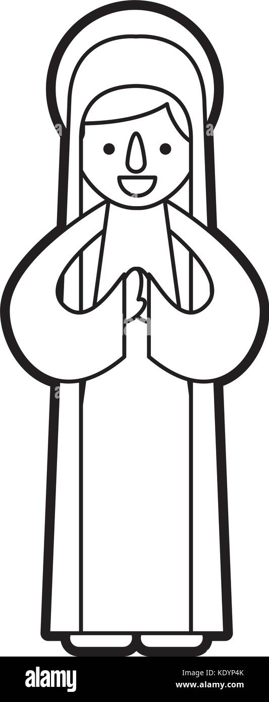 blessed holy virgin mary christmas celebration icon Stock Vector Image ...